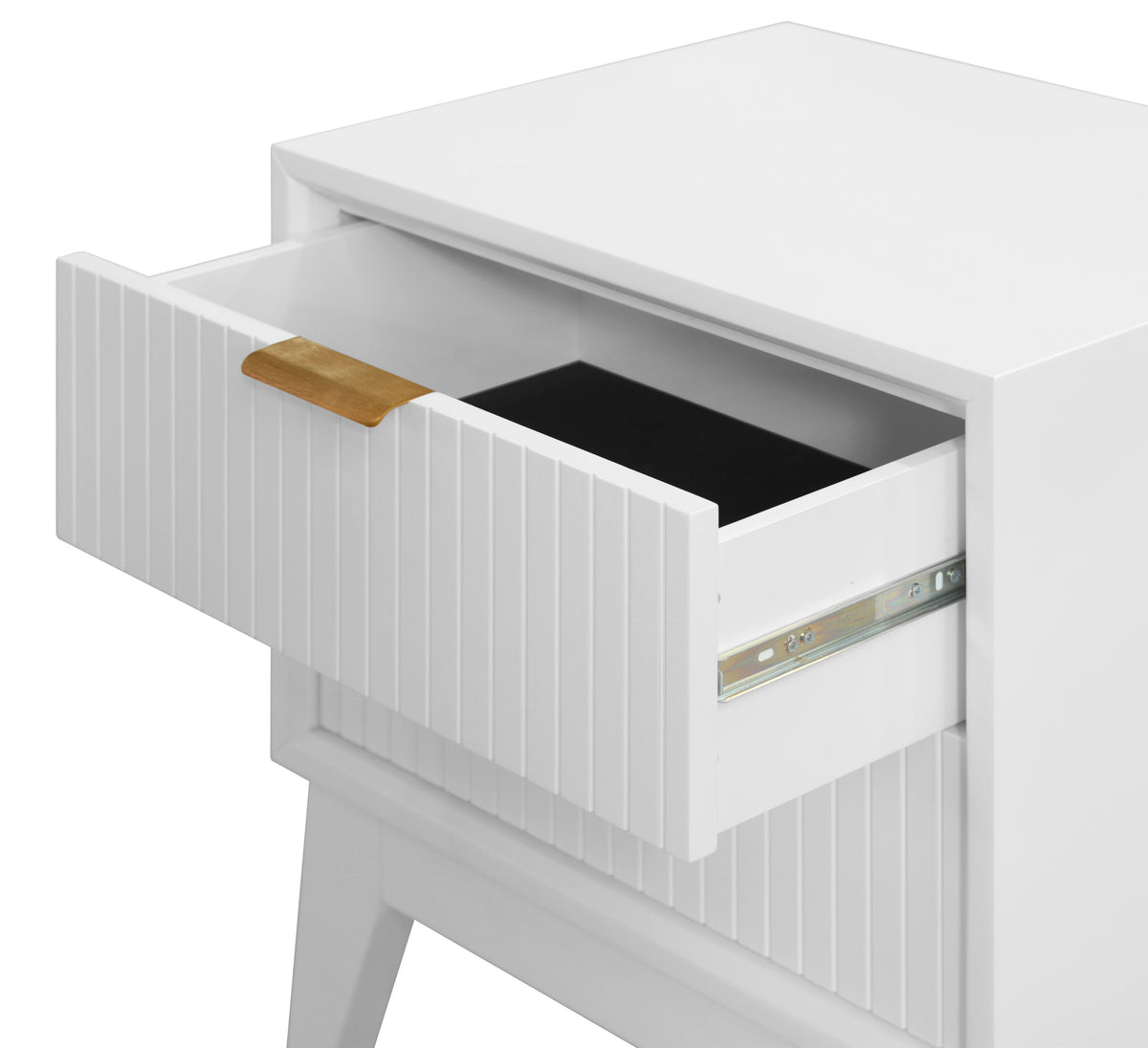 Elara Bedside Table - Brushed White – Bevmarks