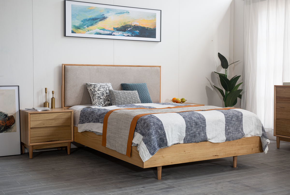 Norway Bedframe - Fabric Bedhead – Bevmarks