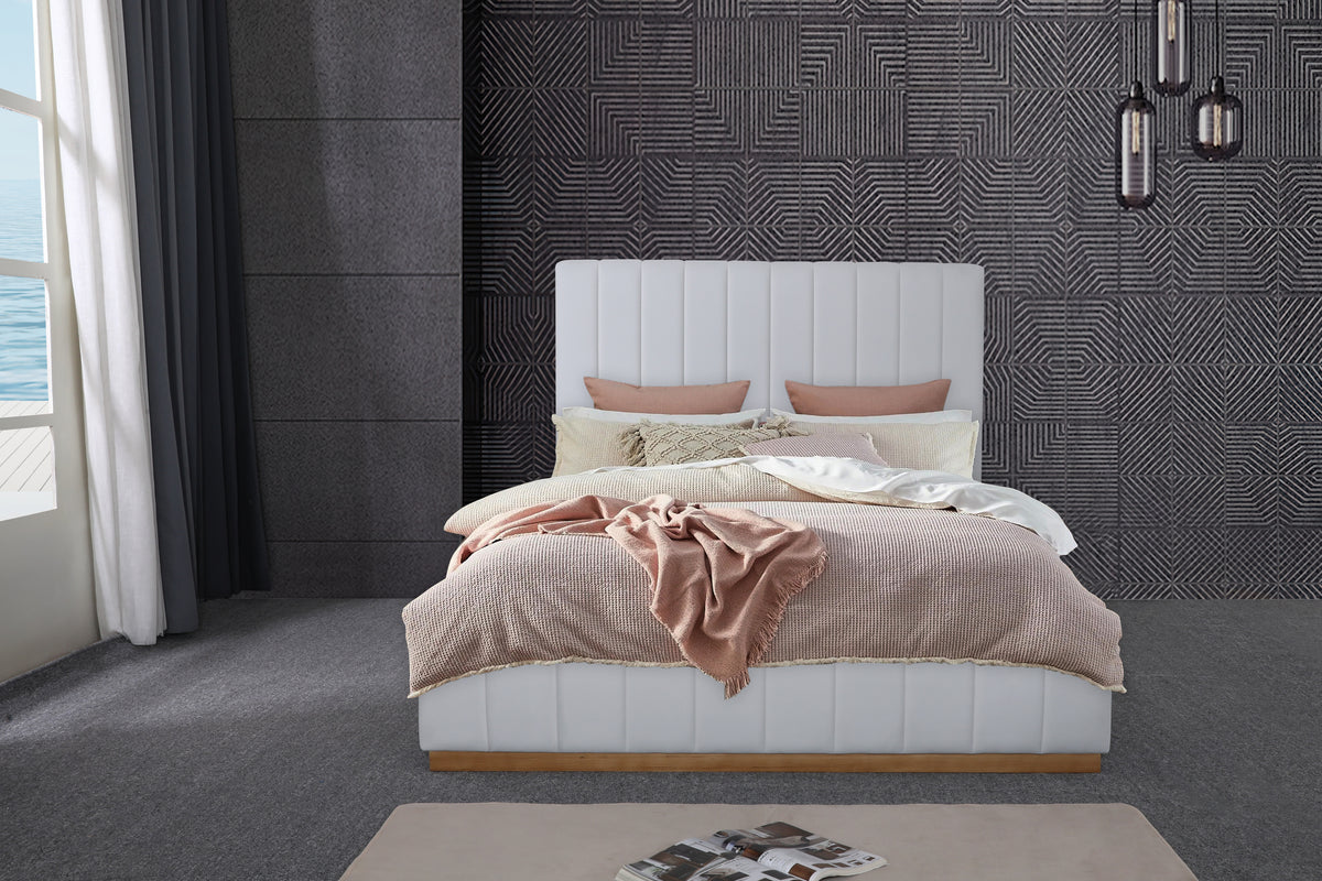 Olivia Bedframe in Snow – Bevmarks
