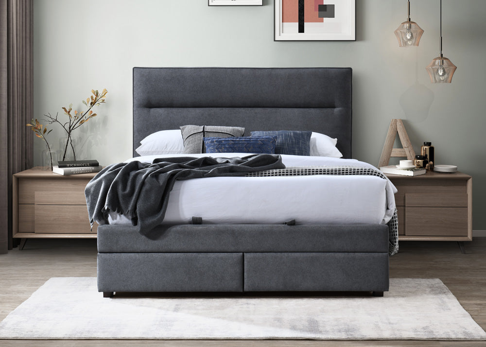 Hagan Plus lift bed with drawers in Beige – Bevmarks
