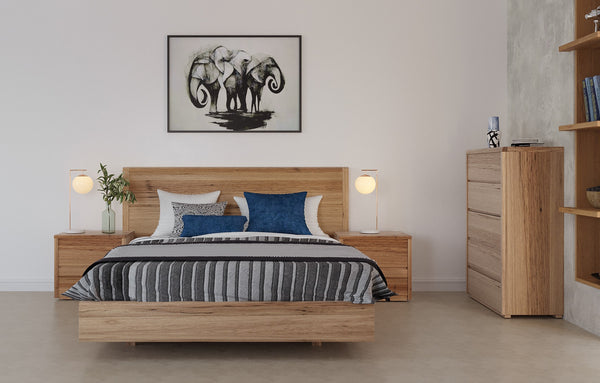 Paxton Timber Bedhead with Floating Base - Bevmarks