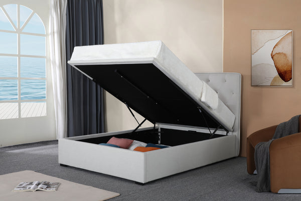 Aurora Lift Bed in Beige - Bevmarks